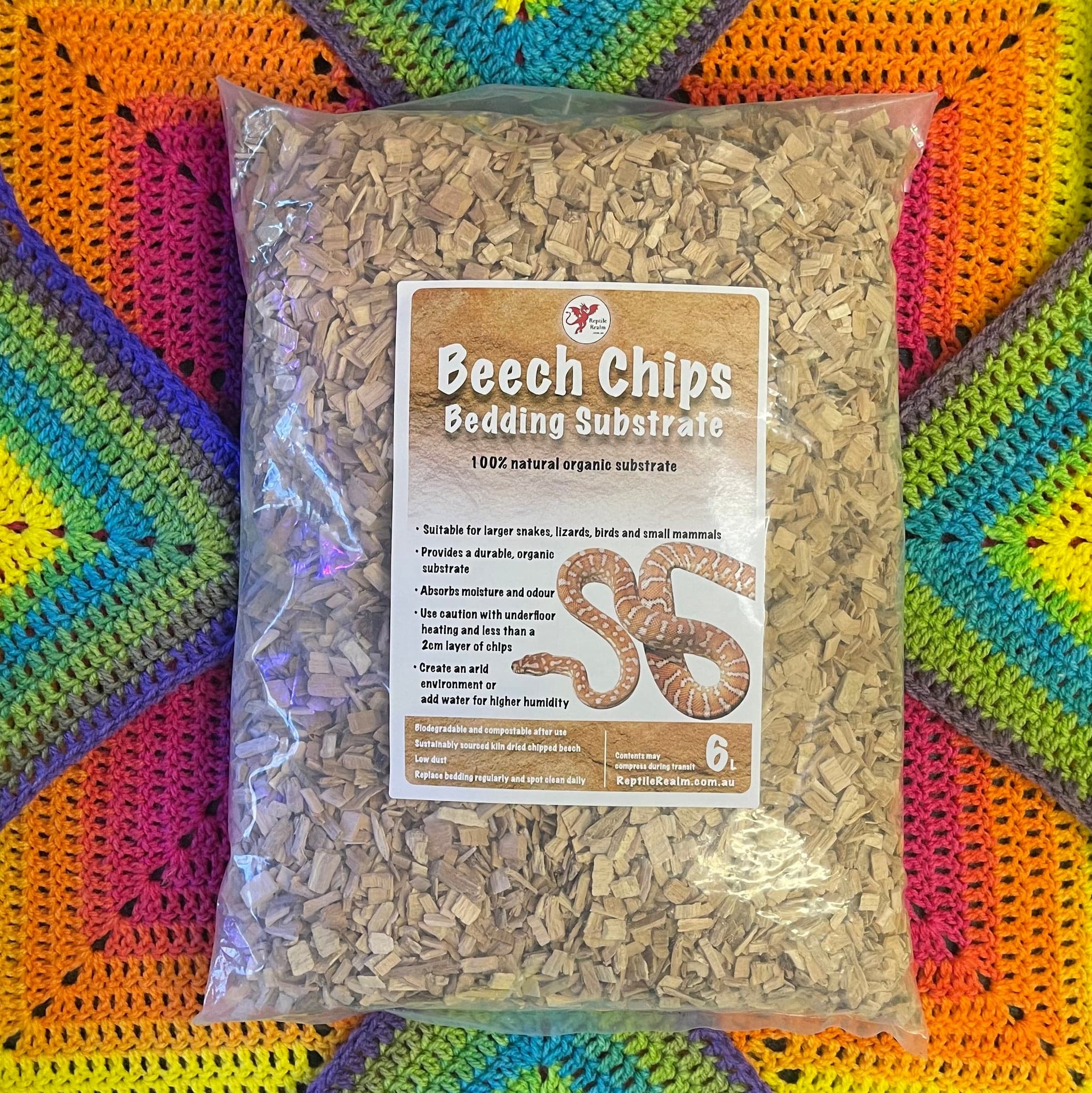Beech Chips Bedding Substrate - 6 litres - Reptile Realm